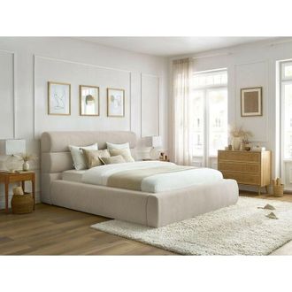 BOBOCHIC Bobochic - Lit coffre 160x200 cm avec coffre - Rev&ecirc;tement tissu 100% polyester - Hauteur totale 115 cm - Capacit&eacute; coffre 538 L