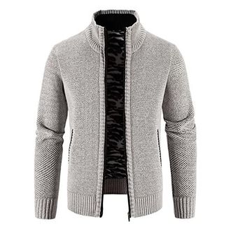 Generic Gilet Chaud Homme - Manteau Cardigan Homme en Laine Tricot&eacute;e Mode D&eacute;contract&eacute;e Col Montant Manches Longues Style &Eacute;l&eacute;gant Polyvalent