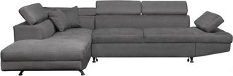 Usinestreet Usinestreet - Canapé dangle rio Convertible avec coffre en microfibre - Angle Gauche, Gris