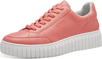 s.Oliver Damen Sneaker flach mit Dicker Sohle Vegan, Rosa (Coral), 41 EU