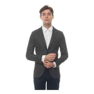Paoloni Schmale Jerseyjacke mit Fliesenmuster - - Jackets - Herren - Grau - 3XL