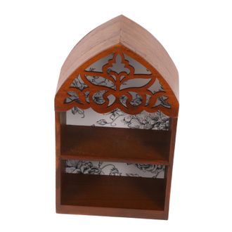 NUOBESTY Holz Multi-Layer Wandregal Kristall Display Regal Doppelstöckiger Wandhalter für Ätherische Öle und Steine Platzsparendes Stabiles Aufbewahrungsregal 