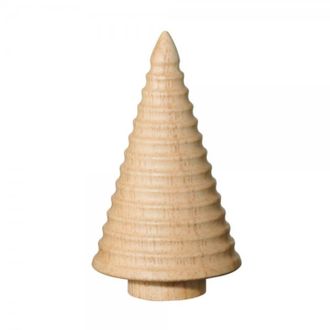 ASA Deko Tannenbaum, gerillt, D. 4,5 cm, H. 8,5 cm, Gummibaumholz