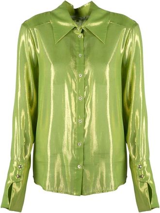 Patrizia Pepe Transparente Seidenbluse - - Blouses & Shirts - Damen - Gr&uuml;n - S