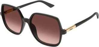 Chlo&eacute; Femme, Accessoires, Brun, Taille: 55 MM Lunettes de soleil g&eacute;om&eacute;triques