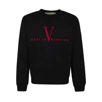 Valentino Garavani Homme, Sweatshirts et sweats &agrave; capuche, Noir, Taille: L Cotton Crewneck SweaT-shirt