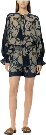 Luisa Cerano Ramie-Shorts mit Blumenprint - - Shorts - Damen - Gr&uuml;n - S