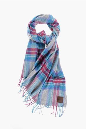 Dsquared2 Tartan Checked Cashmere and Wool Scarf with Fringes size Unica