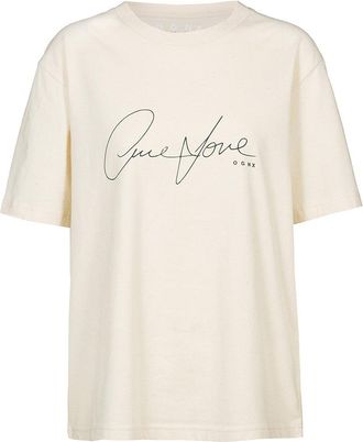 Ognx Loose T-Shirt One Love by Nina Heitmann - weiß