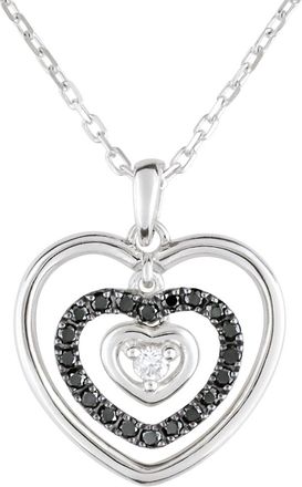 Edenly Collier Herz Orma Weißgold mit schwarzen Diamanten
