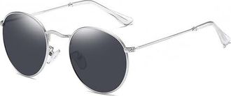Generic Lunettes De Soleil Polaris&eacute;es Tendance For Hommes Et Femmes, Monture Ronde En M&eacute;tal, Style Ext&eacute;rieur(Silver)