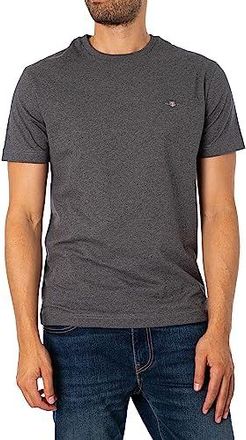 GANT T- Shirt Reg Shield SS, M&eacute;lange Anthracite, XXXXXL Homme