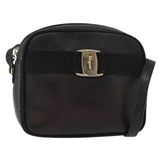 Ferragamo Sac bandouli&egrave;re en cuir Pre-owned - Femme - Pre-owned - Noir - Taille: ONE Size