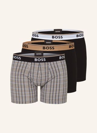 HUGO BOSS 3er-Pack Boxershorts Power braun