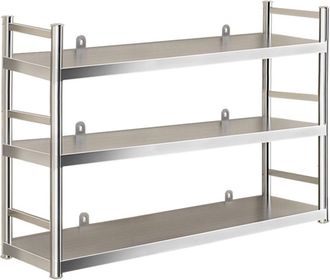 Generic Edelstahl Schrank Werkstatt Metallschrank Kombinierbares Design Inklusive Seitengel&auml;nder Dreieckige Verst&auml;rkung Am Boden in Verschiedenen Gr&ouml;&szlig;en Erh&auml;l