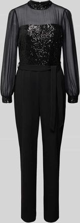 Apricot Jumpsuit mit Paillettenoberteil