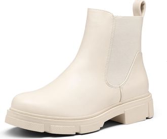 Dream Pairs Damen Chelsea Stiefel Stiefeletten Ankle Chelsea Booties BEIGE SDAB2205W-E Größe 39 (EUR)