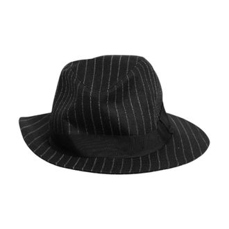 Dolce & Gabbana Homme, Accessoires, Noir, Taille: ONE Size Chapeau Fedora Ray&eacute; en Laine Vierge
