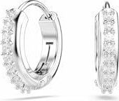 Swarovski Anneaux doreilles Matrix, Taille ronde, Blanches, Métal rhodié