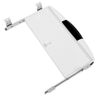 TOPBATHY Alipis Ausziehbare Tastaturablage mit Mauspad und Ger&auml;uschlosen Tastaturschienen H&ouml;henverstellbare Schublade aus Wei&szlig;em Kunststoff f&uuml;r Ergonomischen B