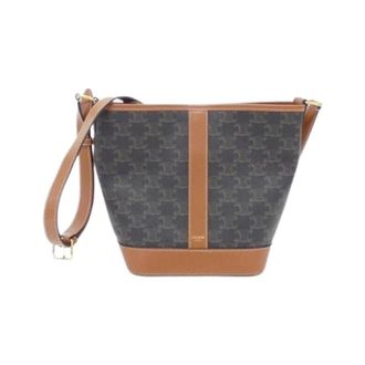 Celine Sac seau Triomphe en toile petit mod&egrave;le Pre-owned - Femme - Pre-owned - Brun - Taille: ONE Size