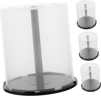 BESPORTBLE 4 St&uuml;ck Runde CD DVD Aufbewahrungsbox aus Transparentem Kunststoff Leerer CD Beh&auml;lter mit Staubschutz Platzsparend f&uuml;r Zuhause und Studentenwohnheim
