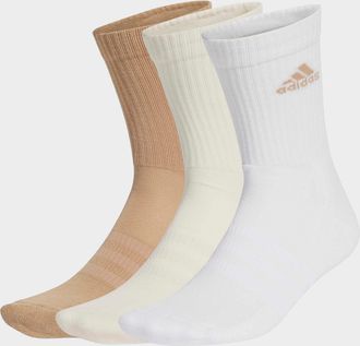 adidas Funktionssocken ADIDAS PERFORMANCE CUSHIONED CREW, 3 PAAR, Damen, Gr. XXL (49/51), wei&szlig; (wei&szlig;, wonder wei&szlig;, warm sandstone), Obermaterial: 62% Baumwol