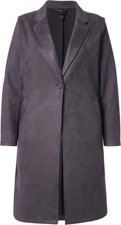 Ulla Popken Sommerjacke Velours-Longblazer Reverskragen Langarm