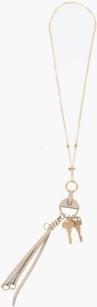 Chlo&eacute; Gold-Tone Metal Necklace with Leather Details size Unica