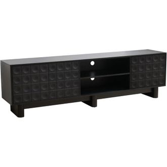 Oviala Oviala - Meuble tv rectangulaire 3 portes L200 cm noir