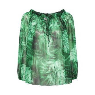 Ermanno Scervino R&uuml;schenkragen Off-Shoulder Bluse - - Blouses & Shirts - Damen - Gr&uuml;n - S