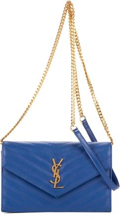 Saint Laurent Crossbody Bags - Enveloppe Wallet On Chain - Gr. unisize - in Blau - f&uuml;r Damen