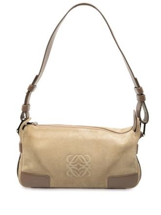 Loewe 1990-2000 Suede Anagram shoulder bag - Braun