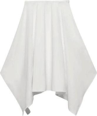Bite Studios Femme, Jupes, Blanc, Taille: 38 FR Jupe Trap&egrave;ze en Popeline de Coton