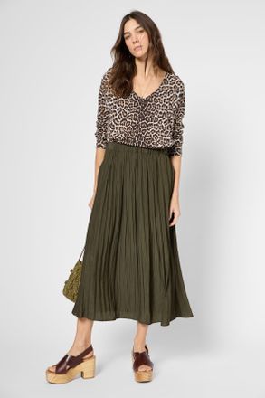 Gerard Darel Pull l&eacute;opard en lin et coton - JAZIA - Camel