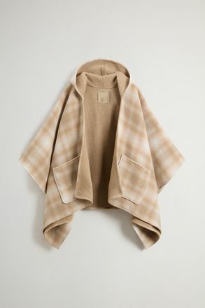 Woolrich Damen Kapuzencape aus Wollmischung Beige Größe ONE