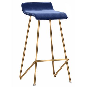 Generic Barhocker, Samt-Tresenhocker, Esszimmerst&uuml;hle mit weicher R&uuml;ckenlehne und Metallbeinen, einfach zu montieren, St&uuml;hle f&uuml;r K&uuml;chentheke/Esszimmer/Hausbar