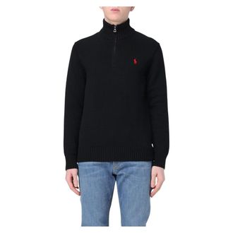 Polo Ralph Lauren Homme, Pulls, Noir, Taille: S Pull &agrave; Col Chemin&eacute;e et Demi-Fermeture &Eacute;clair