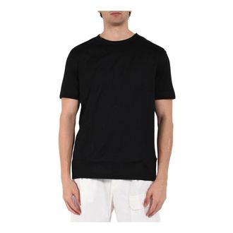 Paolo Pecora Homme, Tops, Noir, Taille: 2XL T-shirt en coton avec Poche et Col rond