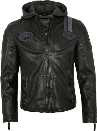 Mauritius Lederjacke GMTinon Gipsy by Mauritius - Herren Lederjacke Kapuze Lammnappa schwarz