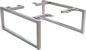 DELIFE Fu&szlig; Kufe schmal Edelstahl geb&uuml;rstet 15 cm f&uuml;r Kastenm&ouml;bel der Tiefe 40 cm (2er Set)