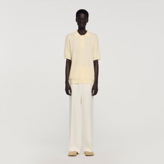 Sandro Polo en coton effet gauffr&eacute;