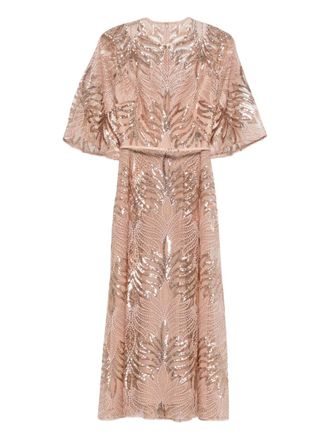 Elie Saab robe mi-longue &agrave; ornements de sequins - Rose
