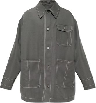 Ami Femme, Vestes, Gris, Taille: 44 FR New Wool Worker Jacket