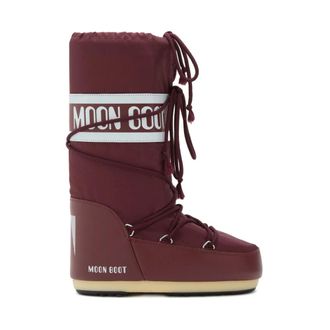 Moon Boot Burgunder Logo Band Gummisohle Schuhe - - Shoes - Damen - Rot - 39 EU