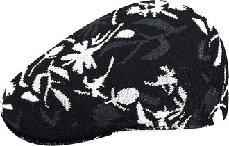 Kangol Street Floral 504 Flatcap Schirmm&uuml;tze Schieberm&uuml;tze Damen/Herren - mit Schirm Sommer Fr&uuml;hling-Sommer - XL (60-61 cm) schwarz