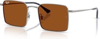 Ray-Ban Idan Bio-based Sonnenbrillen Gunmetal Fassung Braun Glas 50-20