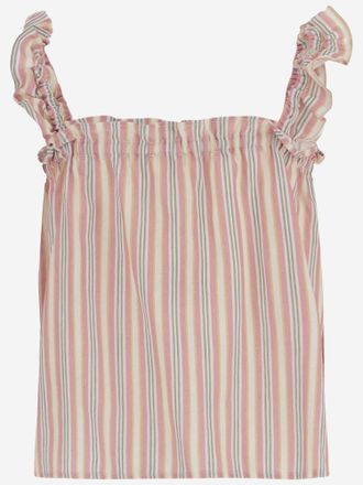 Babe & Tess Girls Tank Top Pink-Multi Linen Blouses And Shirts