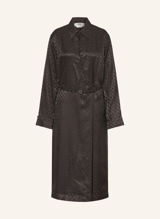 Fendi Wickelkleid Aus Seide braun