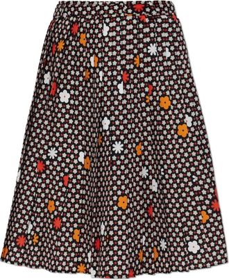 Maison Margiela Femme, Jupes, Noir, Taille: 36 FR Jupe Pliss&eacute;e &agrave; Motif Floral